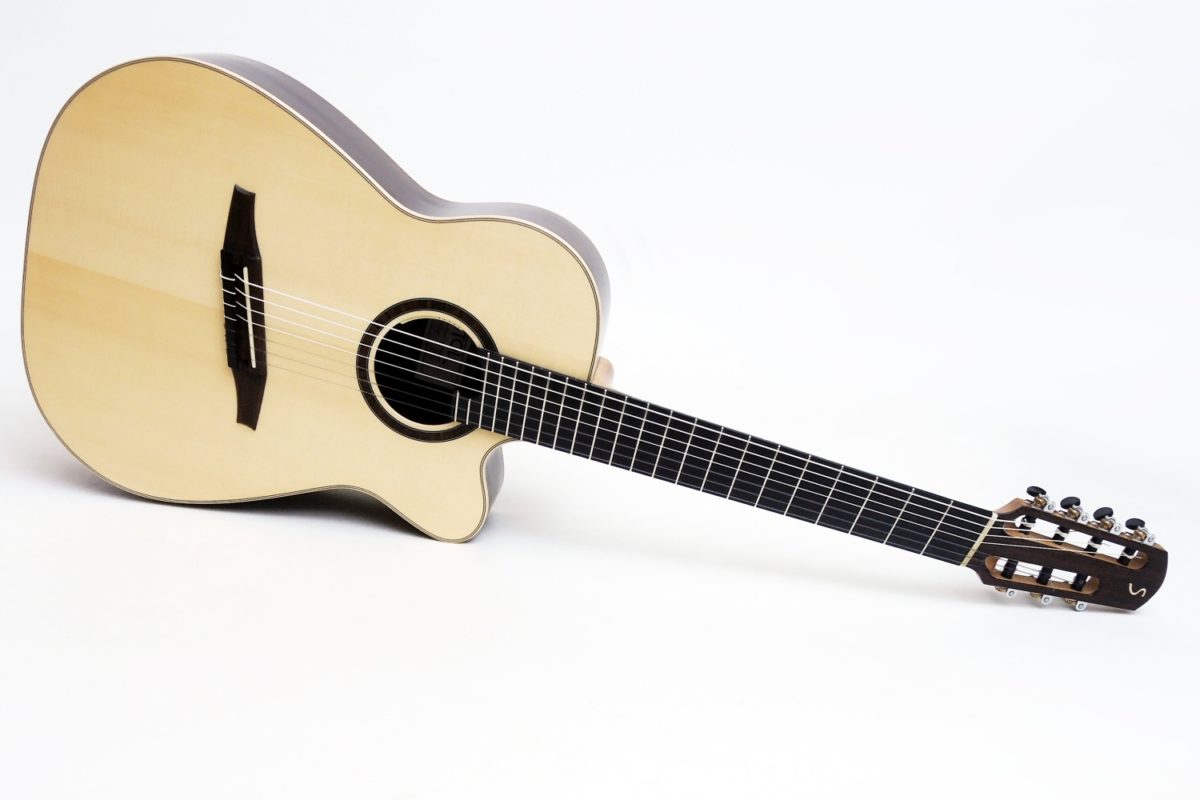 Classic Crossover 7-String Multiscale Guitar with Pickup and Cutaway ...