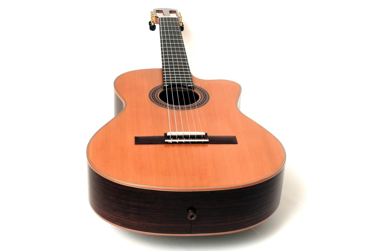 Small Classical Guitar with Cutaway and Pickup for Modern Playing Styles