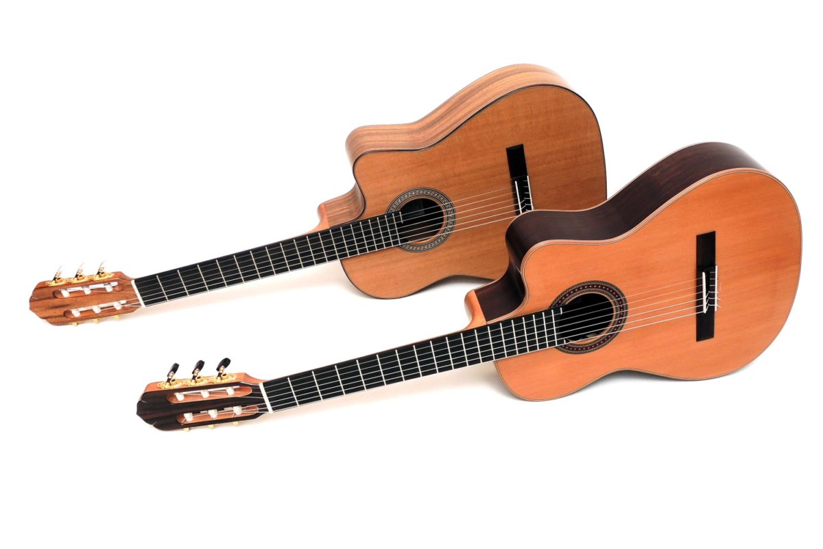Small Classical Guitar with Cutaway and Pickup for Modern Playing Styles