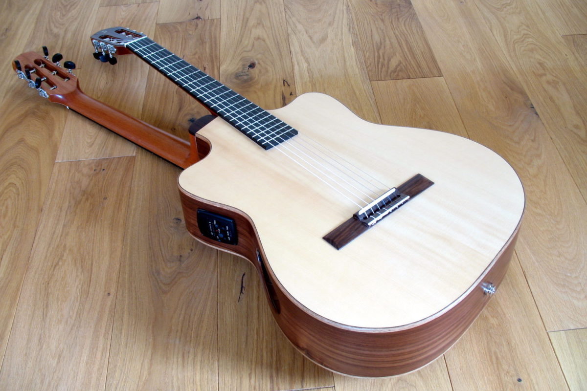 Reversible Double Neck Guitar with 2 Top Steel Nylon Strings